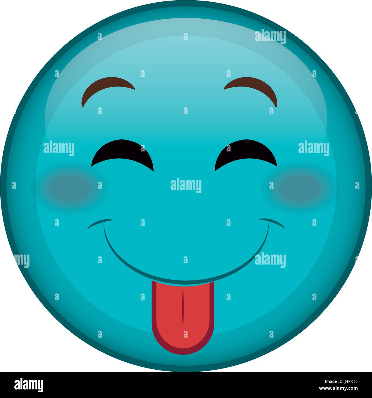 Zunge raus Gesicht Emoticon Kawaii Charakter Stock-Vektorgrafik - Alamy