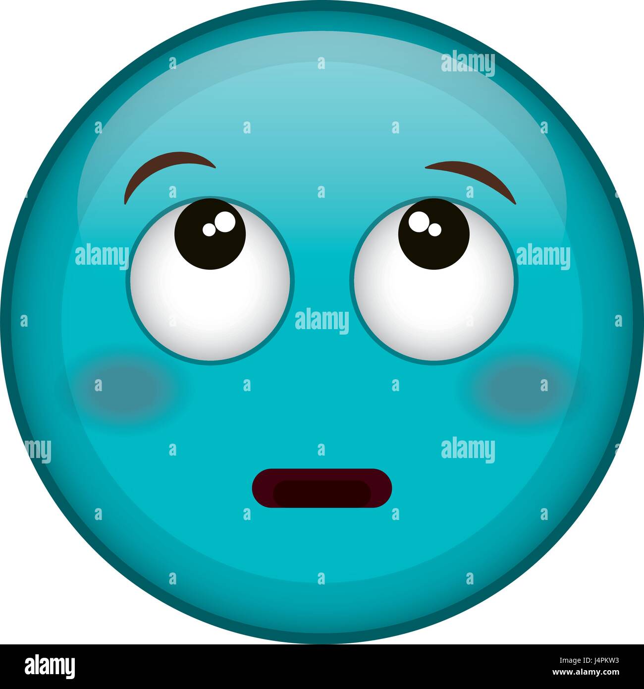verwirrt Gesicht Emoticon Kawaii Charakter Stock-Vektorgrafik - Alamy