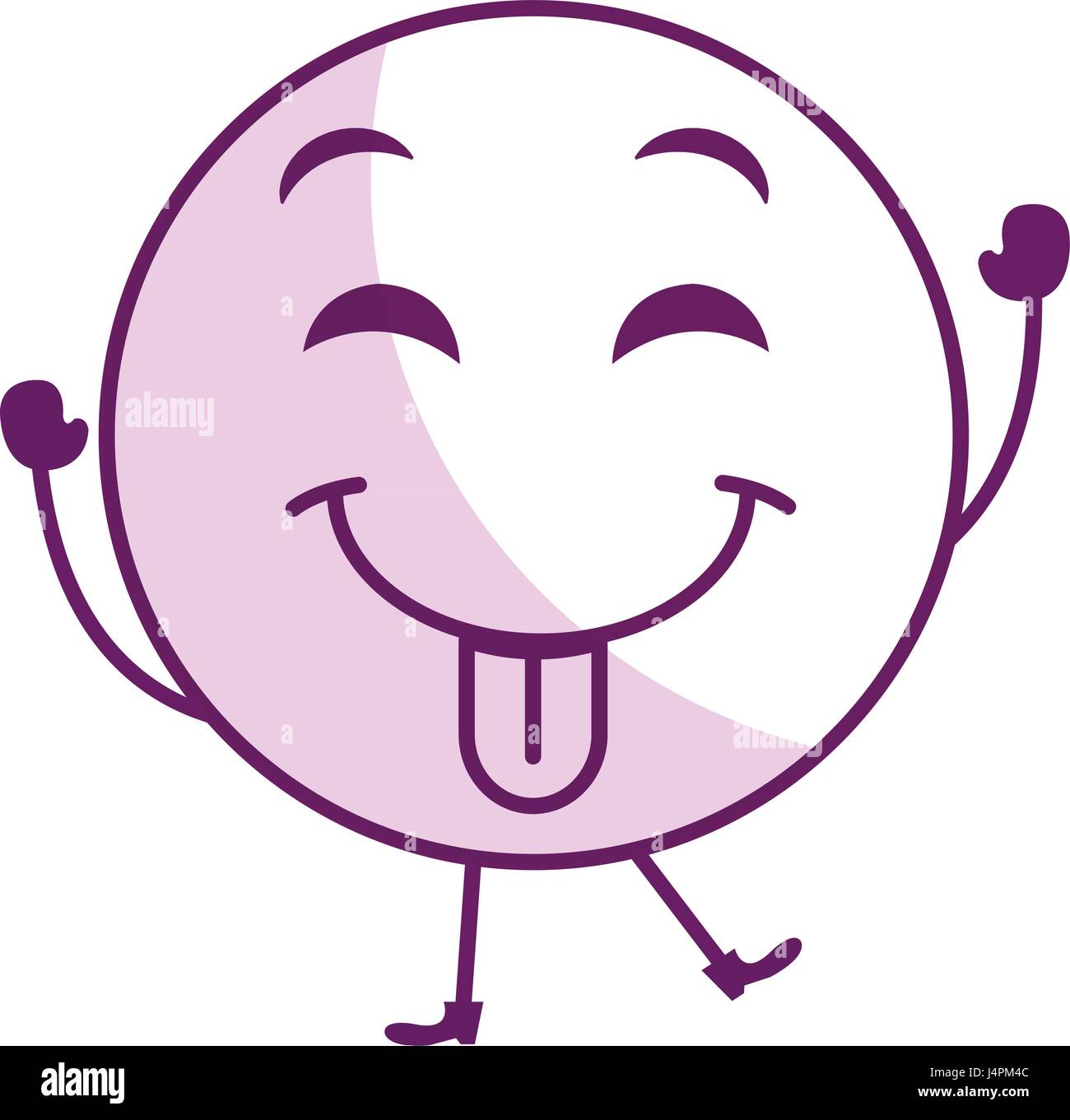 Zunge raus Gesicht Emoticon Kawaii Charakter Stock-Vektorgrafik - Alamy