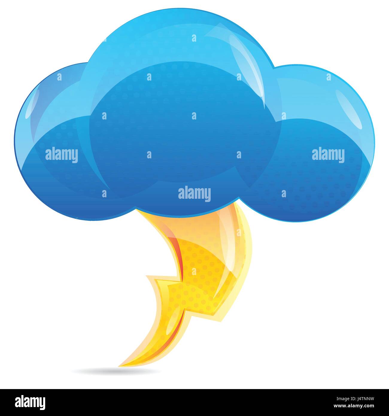 Cartoon Blitz Symbol für Gewitter und Spiel Ui-Element Stock ...