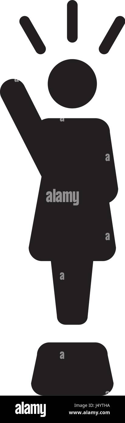 Führer-Symbol - Frau Vektor Public Speaking Person mit angehoben Hand ...