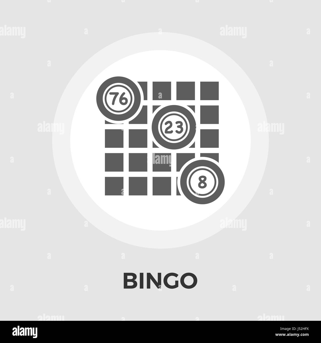 Bingo-Symbol Vektor. Flach-Symbol auf dem weißen Hintergrund isoliert ...