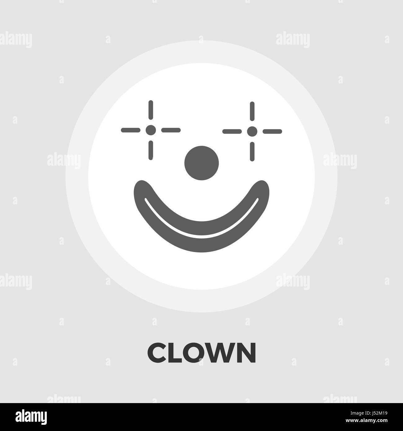 Clown-Symbol Vektor. Flach-Symbol auf dem weißen Hintergrund isoliert ...