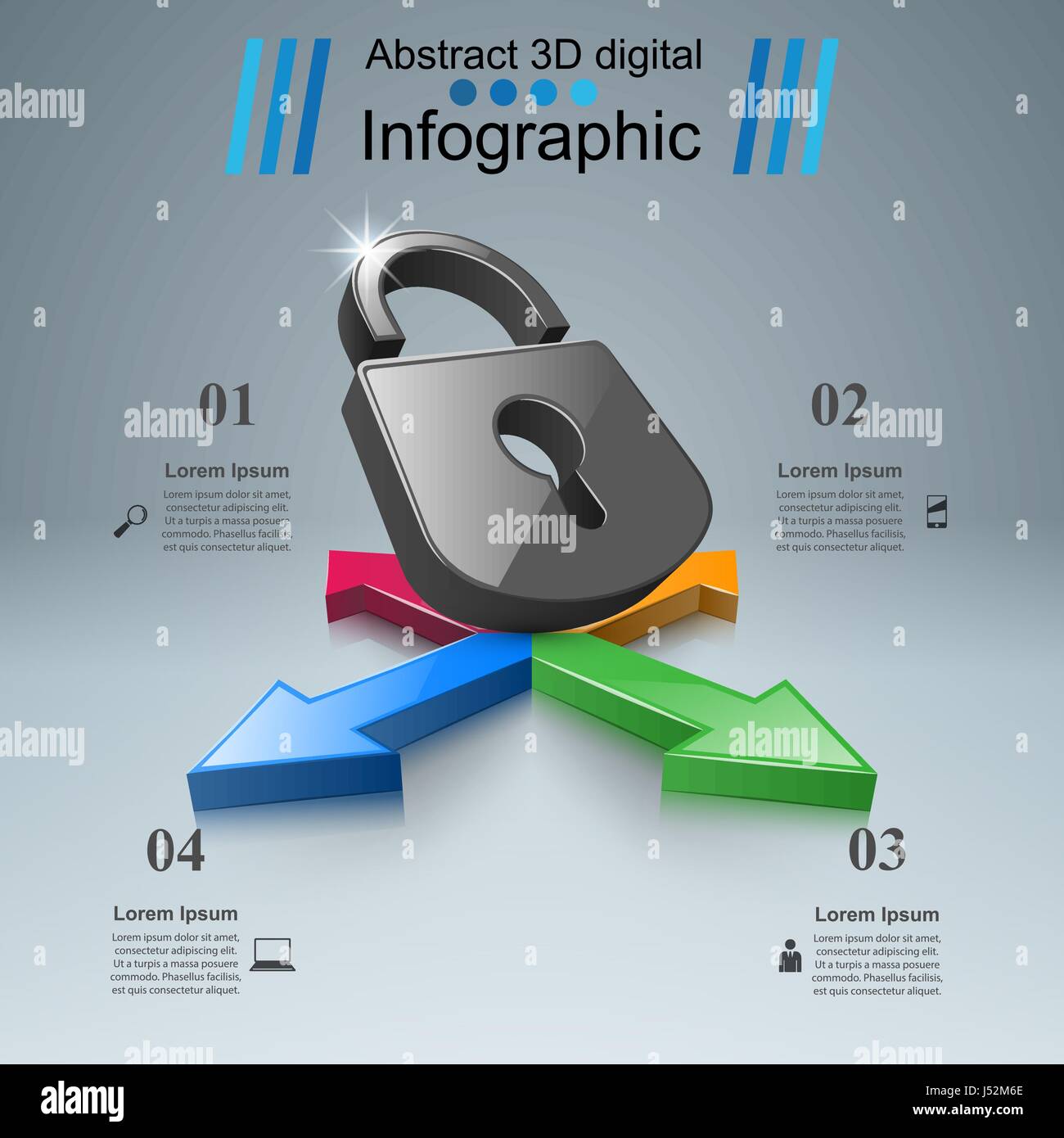 Infografik Abbildung. Symbol Sperren Stock-Vektorgrafik - Alamy