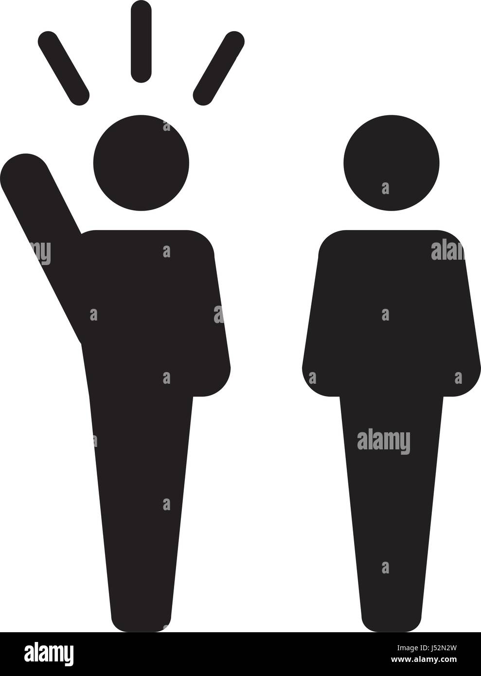 Führer-Symbol - Mann & Frau Vektor Public Speaking Person mit angehoben ...