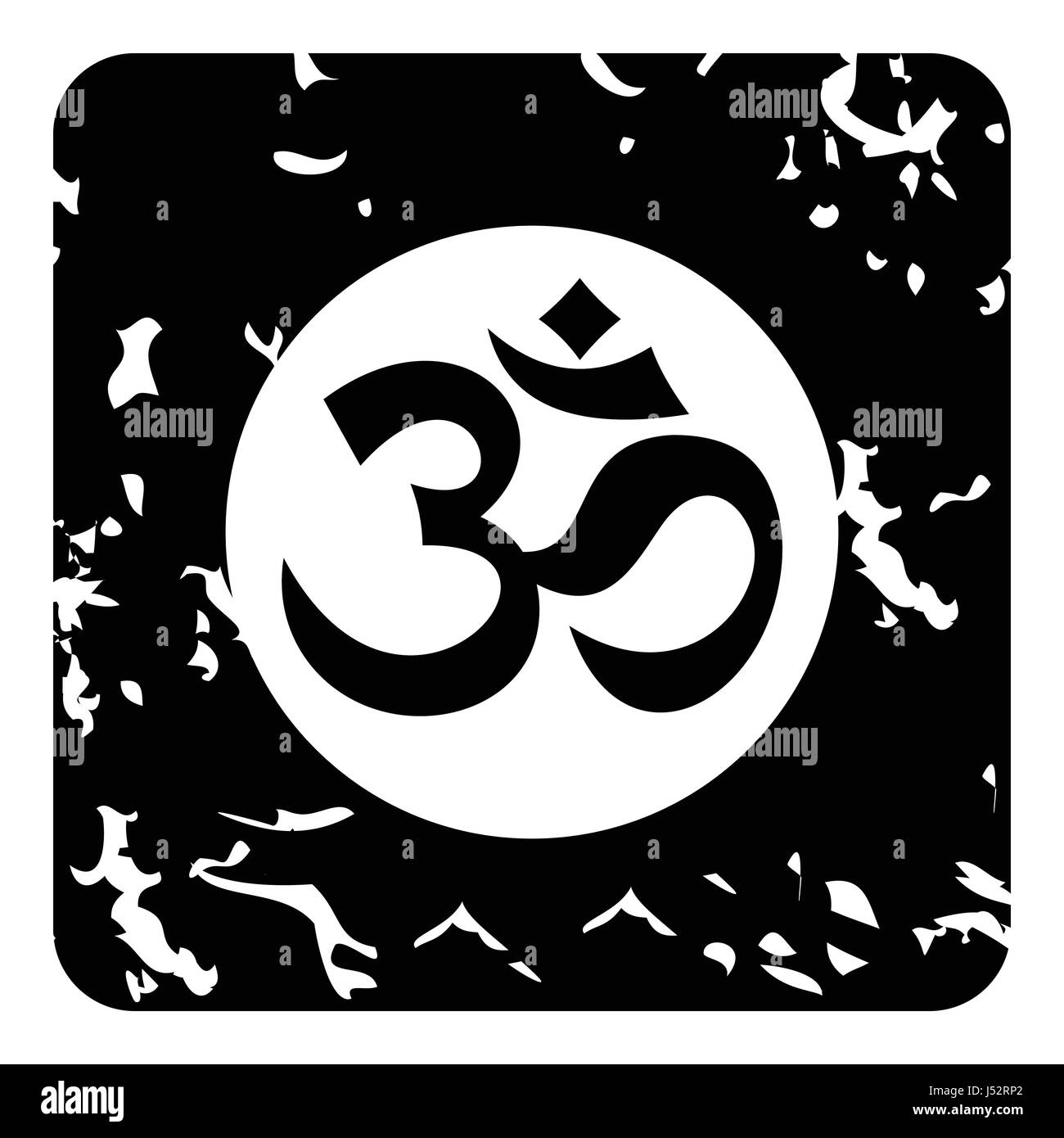 Om Zeichen Symbol, Grunge-Stil Stock-Vektorgrafik - Alamy