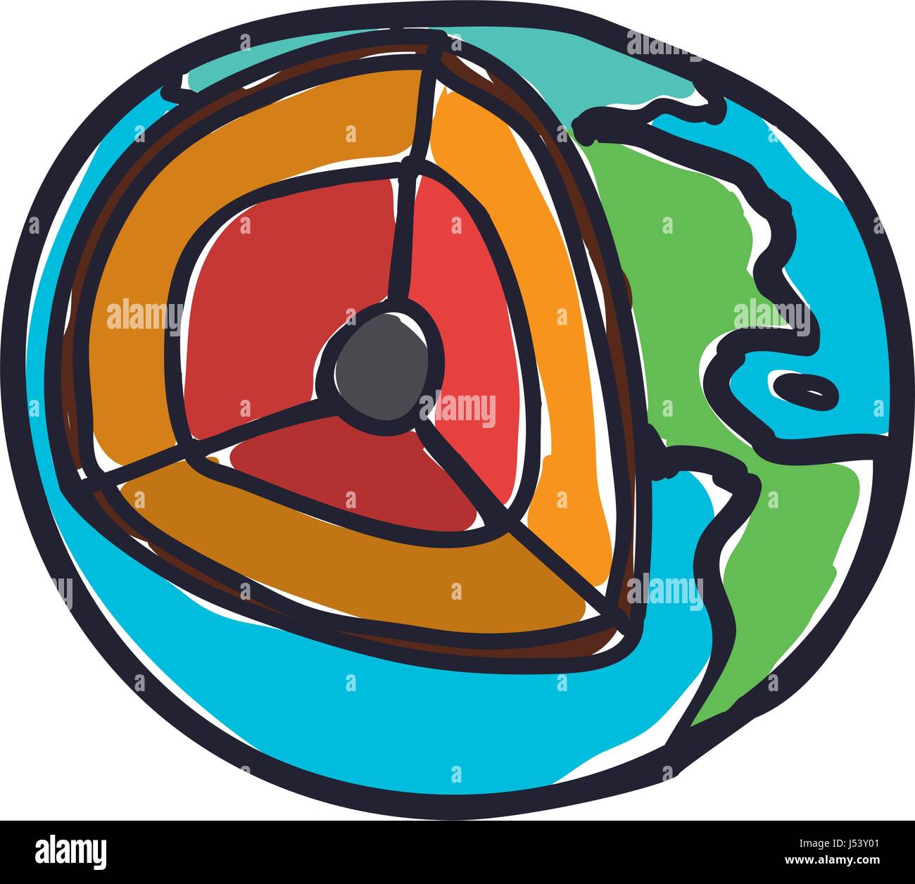 Innere erde Stock-Vektorgrafiken kaufen - Alamy