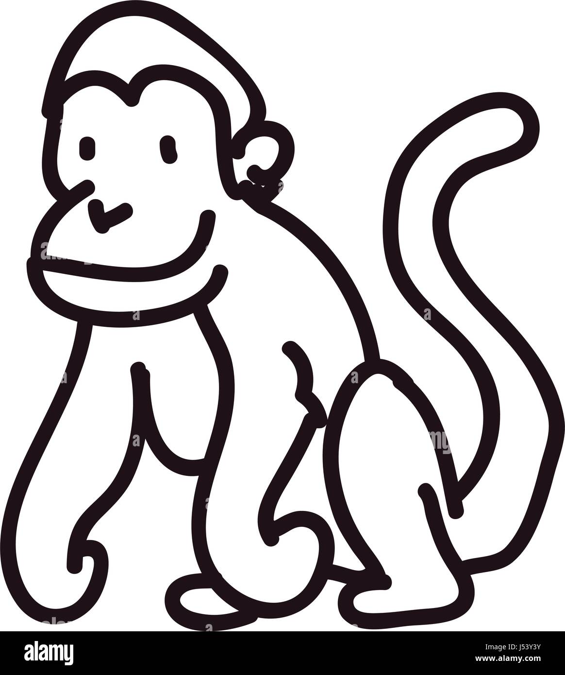 Affe-Doodle-Tier Vektor Abbildung - Bild: 140843359 - Alamy