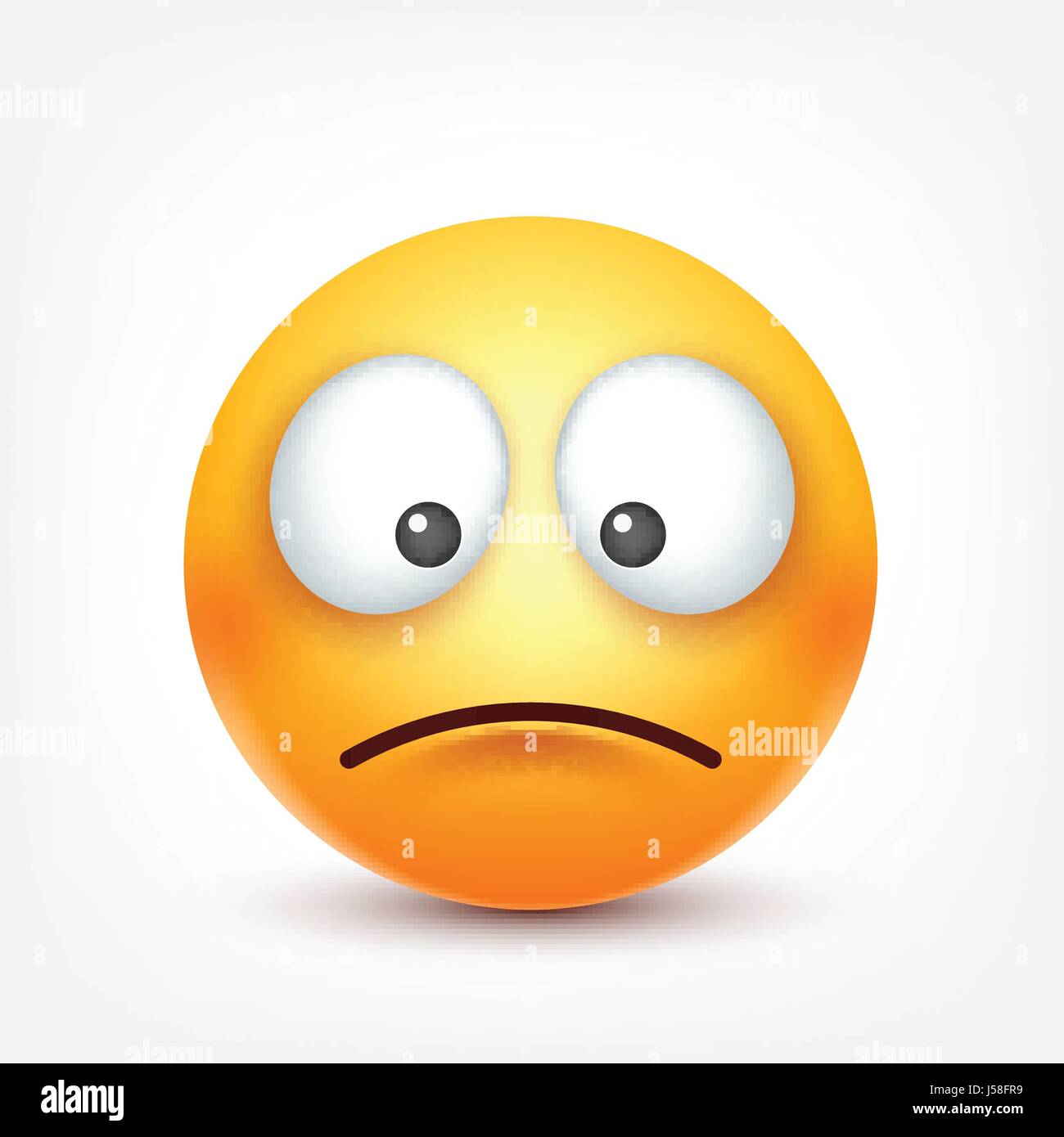 Smiley, Emoticon traurig. Gelbes Gesicht mit Emotionen ...