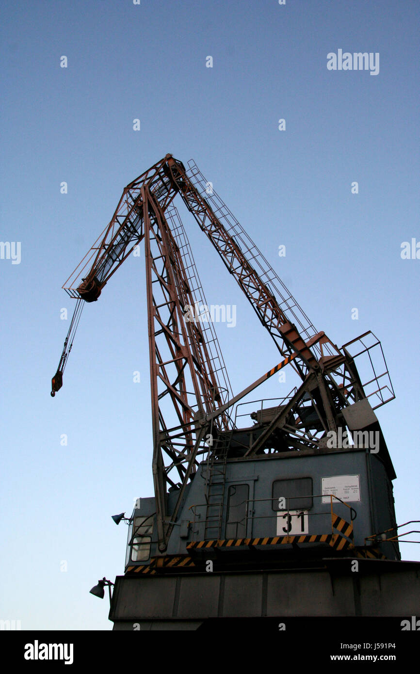Hafen Sie Eisen Stahl Rost Häfen Schiff Kran Betreiber Kran verladekran ...