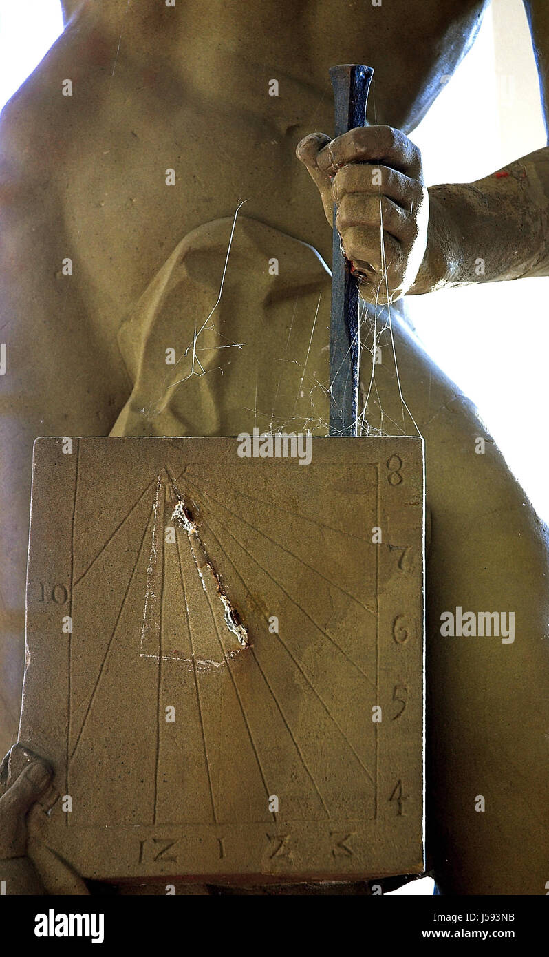 Statue, Zeit, Ablauf, Sonnenuhr, Meißel, Allegorie, Lauf der Zeit, Zahn ...