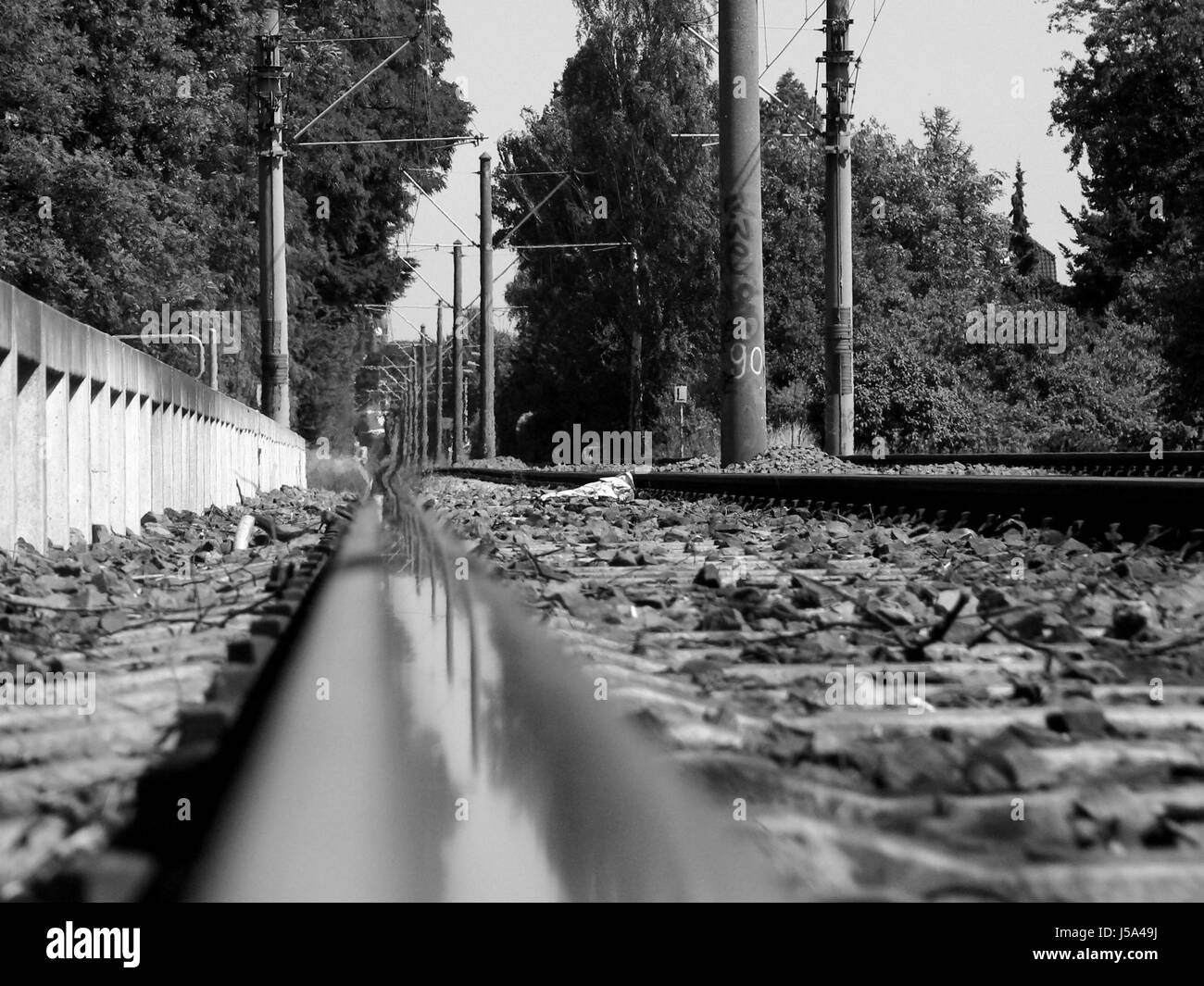 Tram schiene Schwarzweiß-Stockfotos und -bilder - Alamy