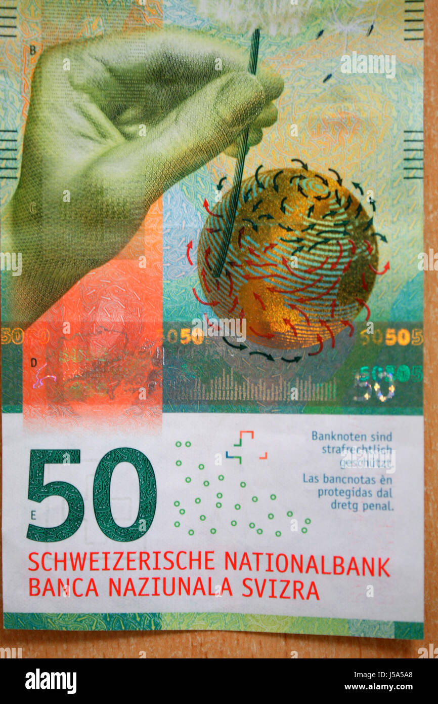 Schweizer-Franken-Banknote - Rechnung neue einen 50 Franken ...