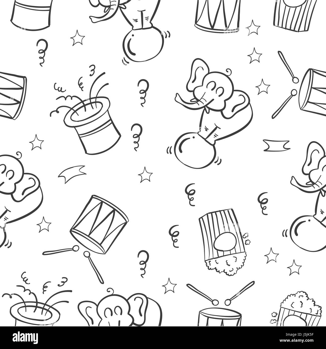 Doodle Karneval Kirmes Hand zeichnen Stock-Vektorgrafik - Alamy