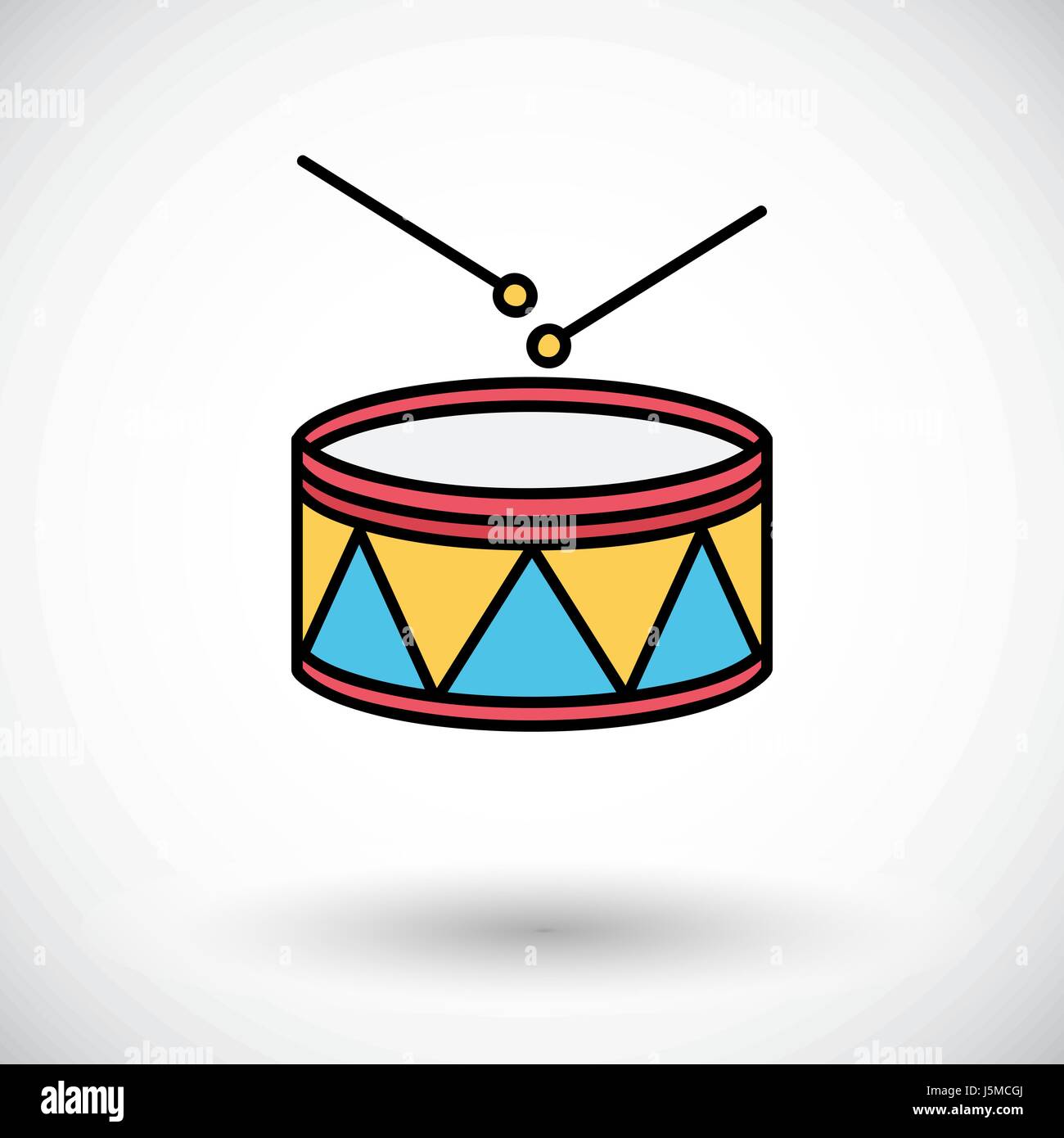 Trommel-Symbol. Flache Vektor zugehörige Symbol für Web und mobile ...