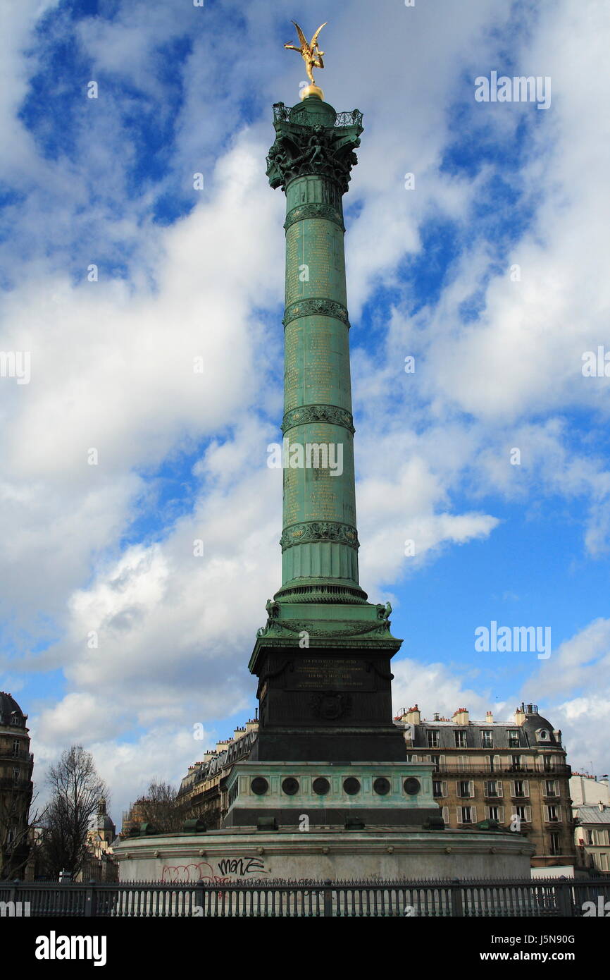 Denkmal-Freiheit-Freiheit Säule Paris Brig Gefängnis Frankreich Platz ...