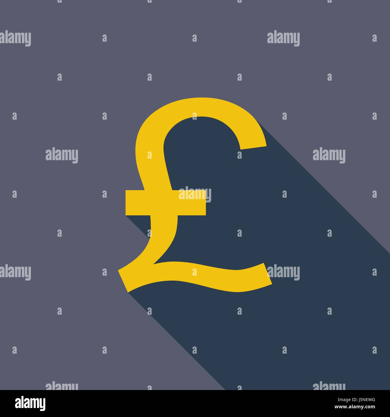 Pfund Sterling Symbol. Flache Vektor zugehörige Symbol mit langen ...