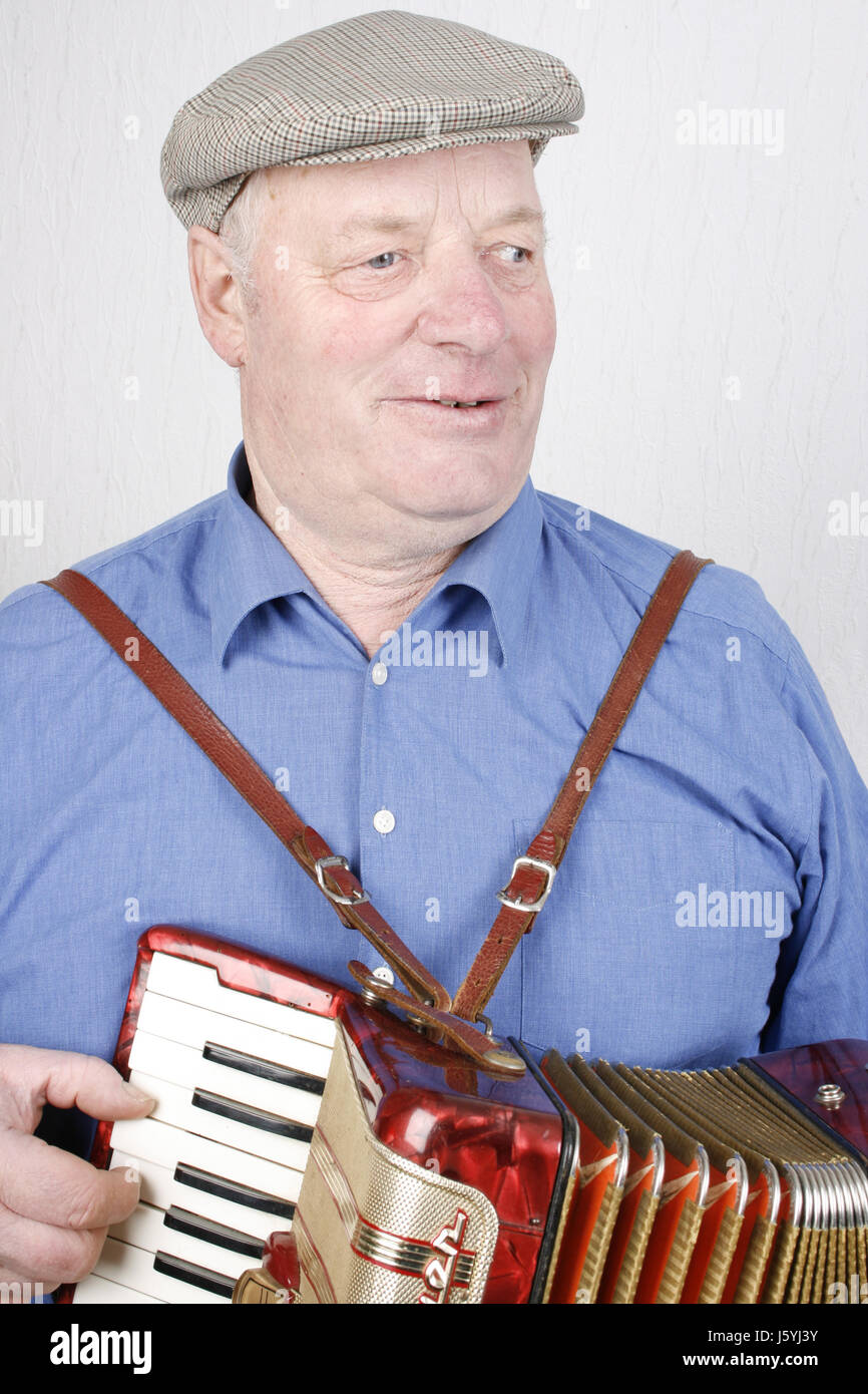 blaue Gesang Akkordeon Glück Glück Rentner Alter Rentner Rentner im ...