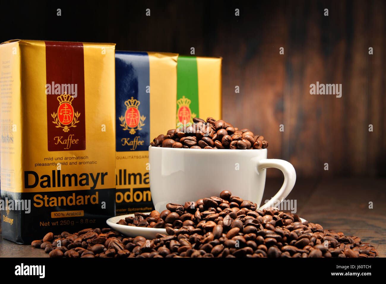 POZNAN, Polen - 12. Oktober 2016: Dallmayr Kaffee, eines der ...