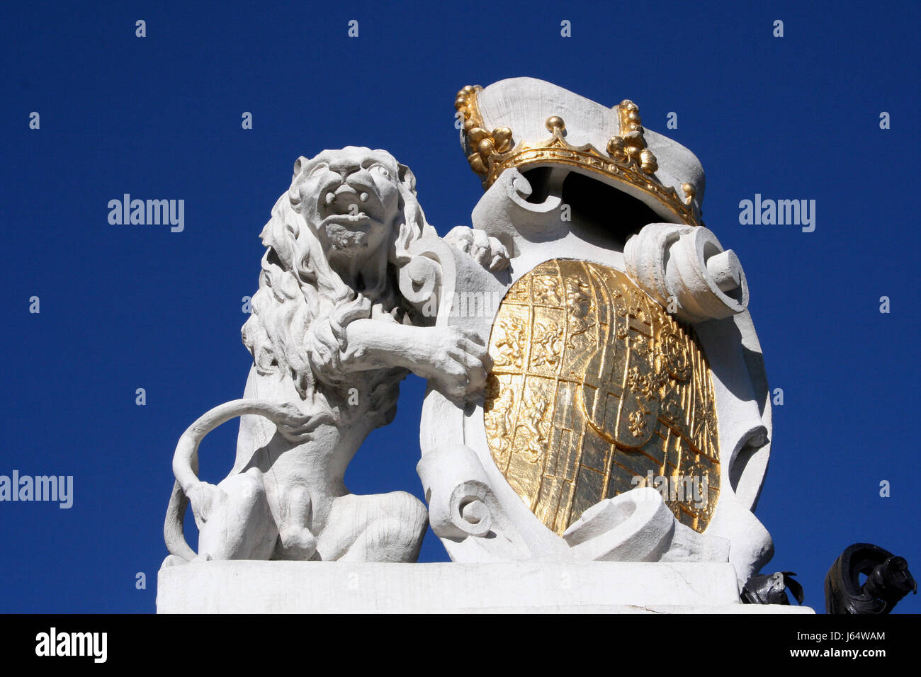 Statue barocke Emblem goldene Statue barocke Emblem gold Wappentier la ...