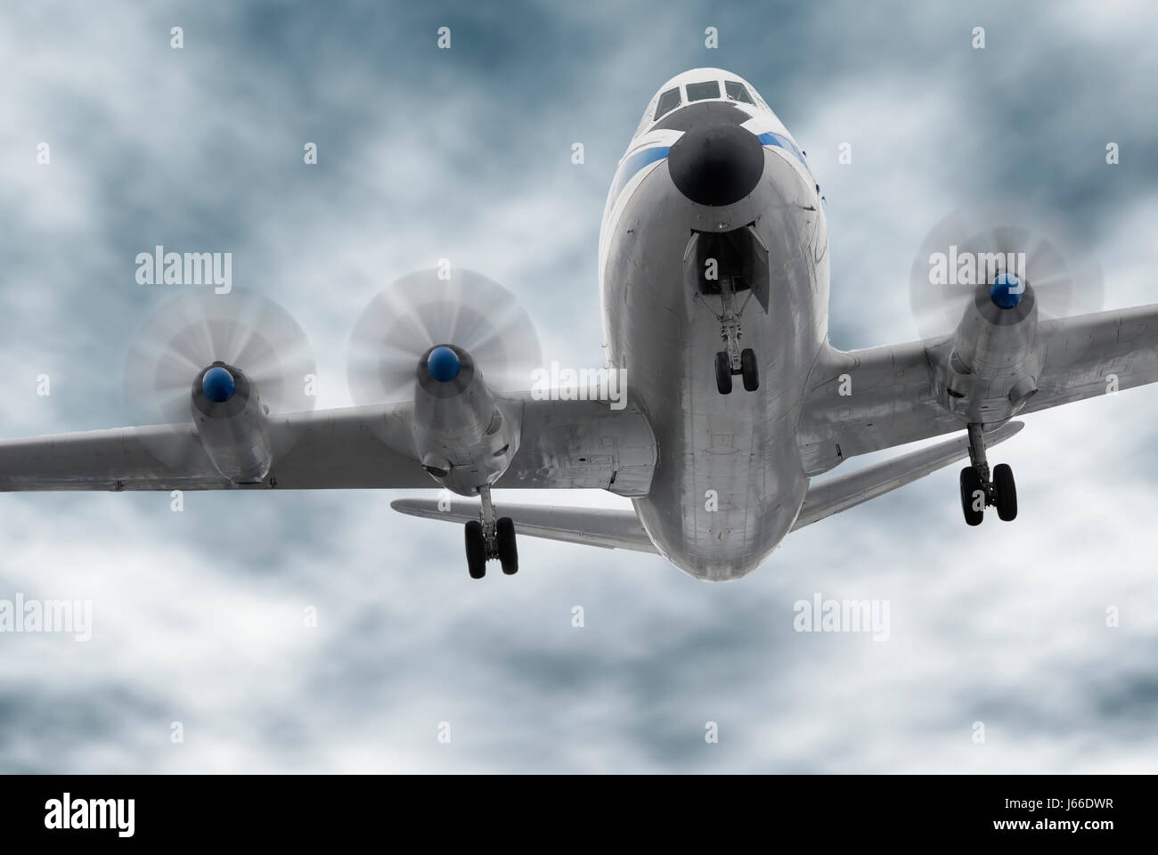 Reisen Sie Flug Propeller Luft Verkehr Ansatz Verkehrsflugzeug ...