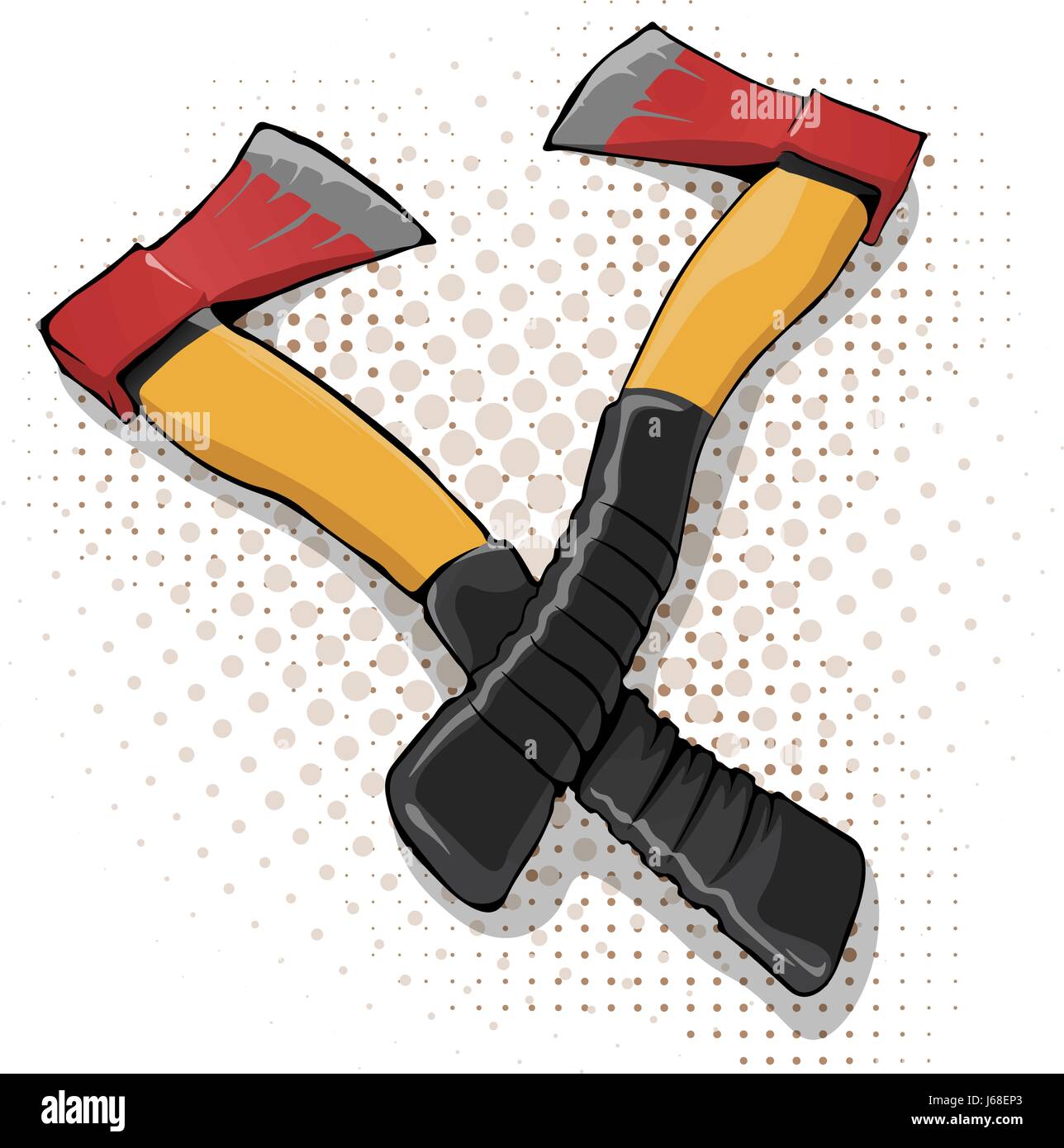 Cartoon-Axt-Symbol mit gelben Griff Stock-Vektorgrafik - Alamy