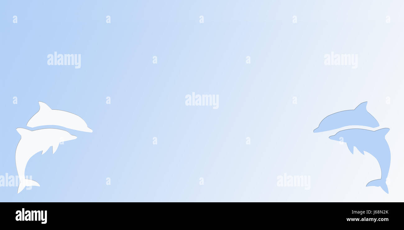 blaue Karte im Querformat mit Delfinen Stockfotografie - Alamy