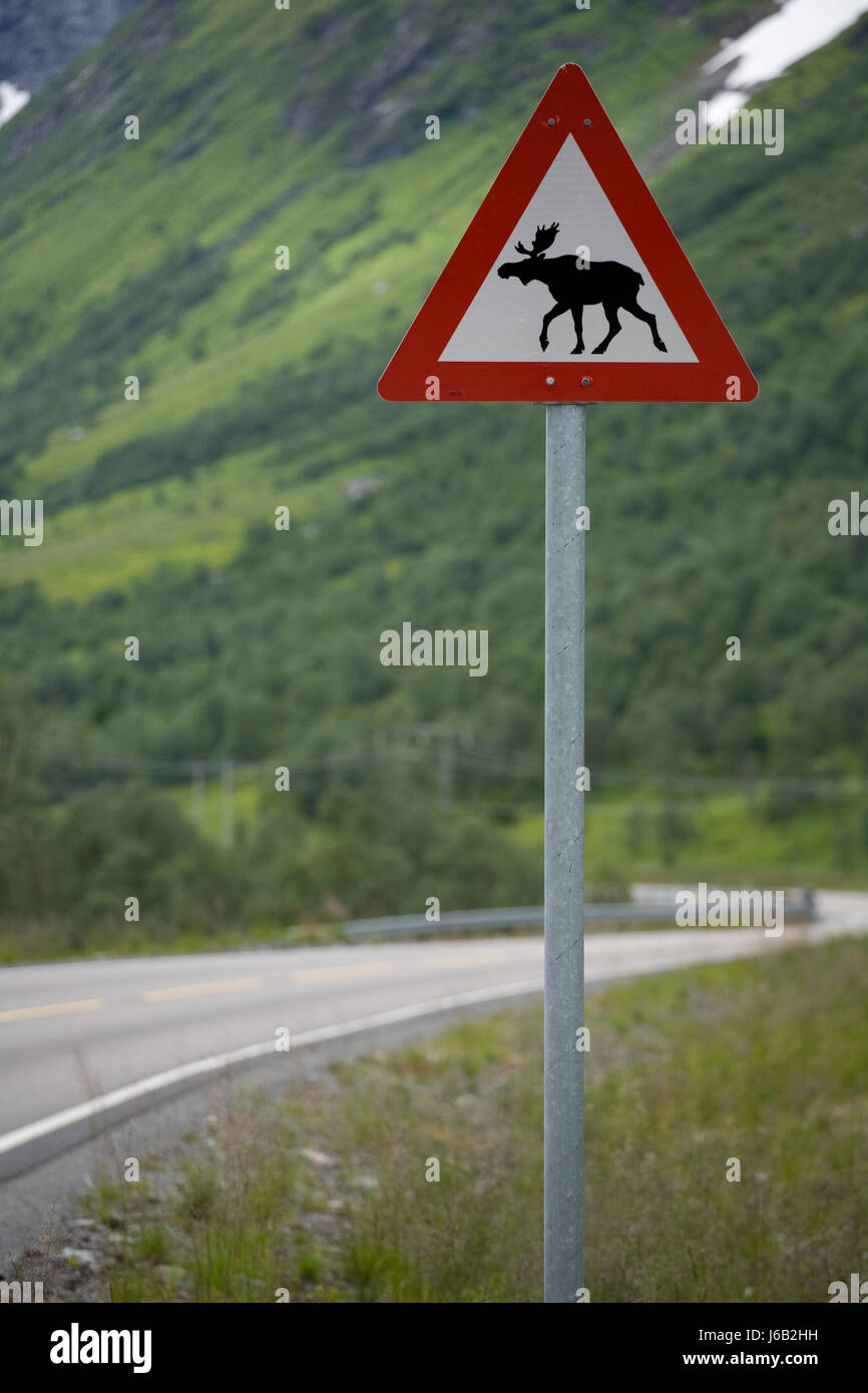Zeichen signal Norwegen Verkehr Zeichen Aufmerksamkeit Skandinavien ...