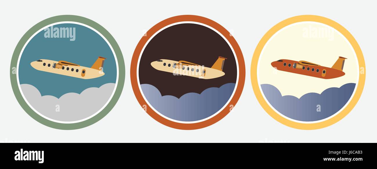 Oldtimer Pkw Turboprop Flugzeug-Symbol-Vektor-Illustration Stock ...