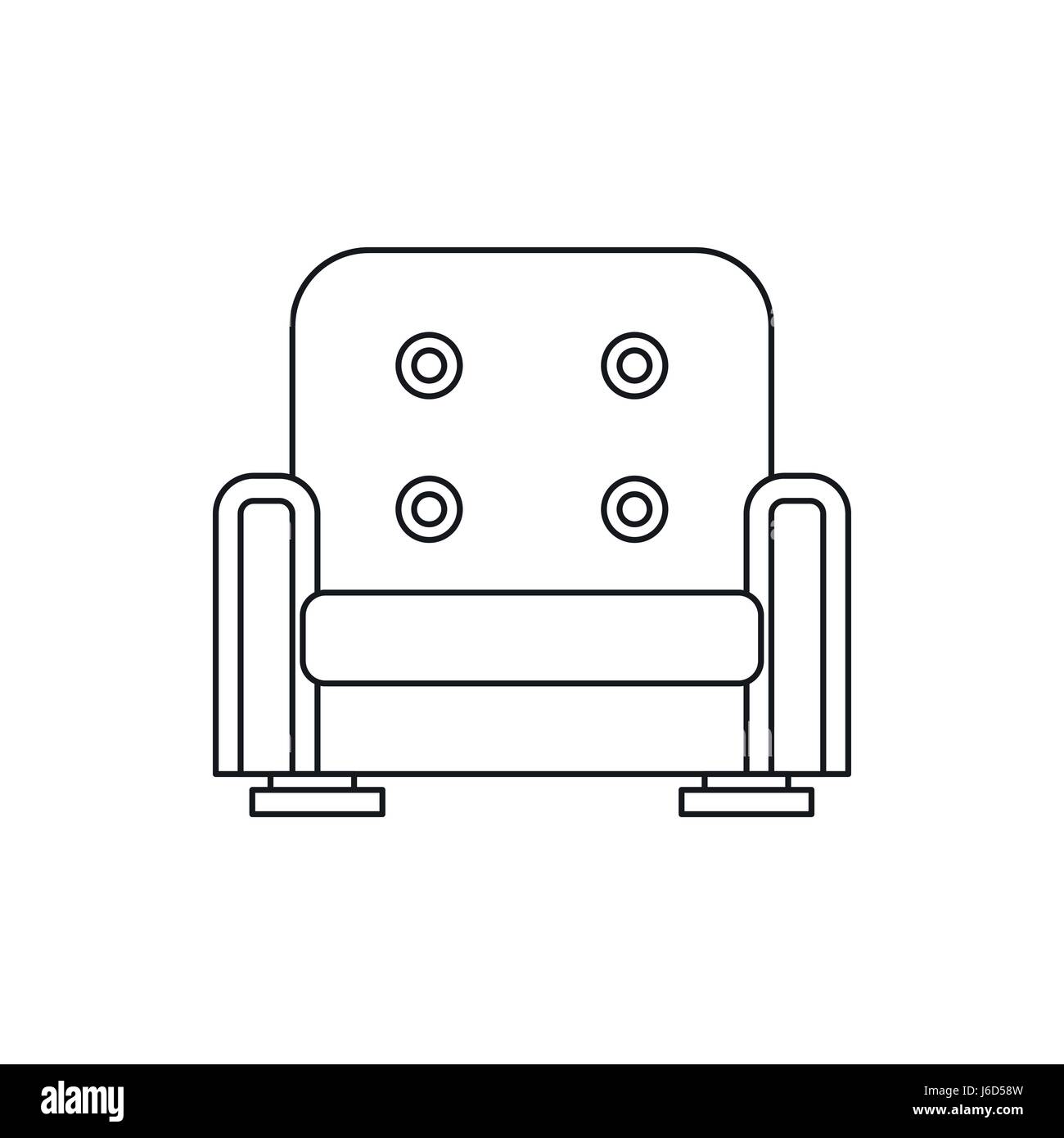Sessel-Symbol im Umriss-Stil Stock-Vektorgrafik - Alamy