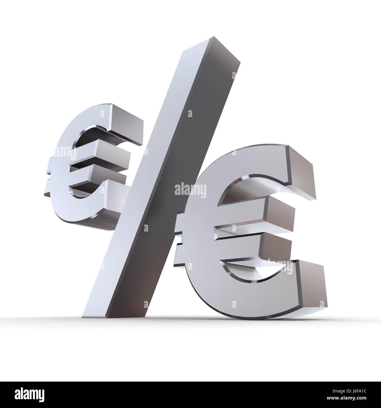 Euro Silber hell glänzenden metallischen Zeichen Prozent Piktogramm ...