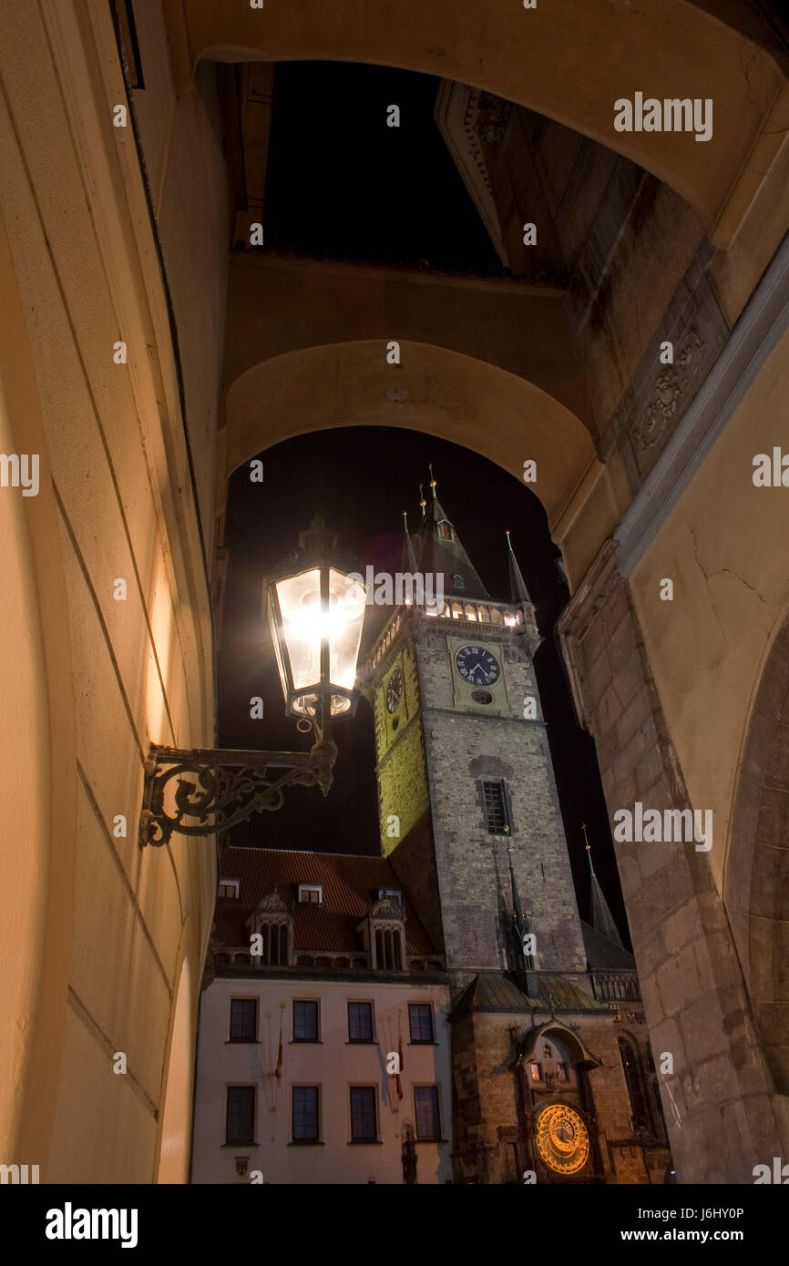 Prager Rathaus Tschechien historische Nacht Nacht Nacht Foto ...