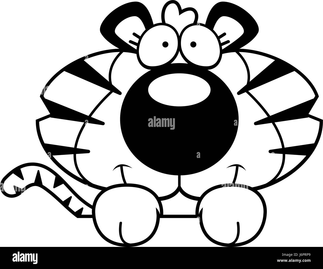Cartoon illustration tiger cub peeking -Fotos und -Bildmaterial in ...