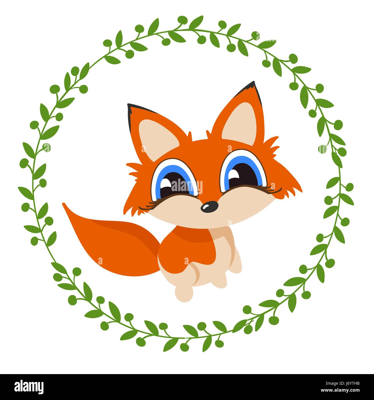 Niedlichen Fuchs cartoon Stock-Vektorgrafik - Alamy