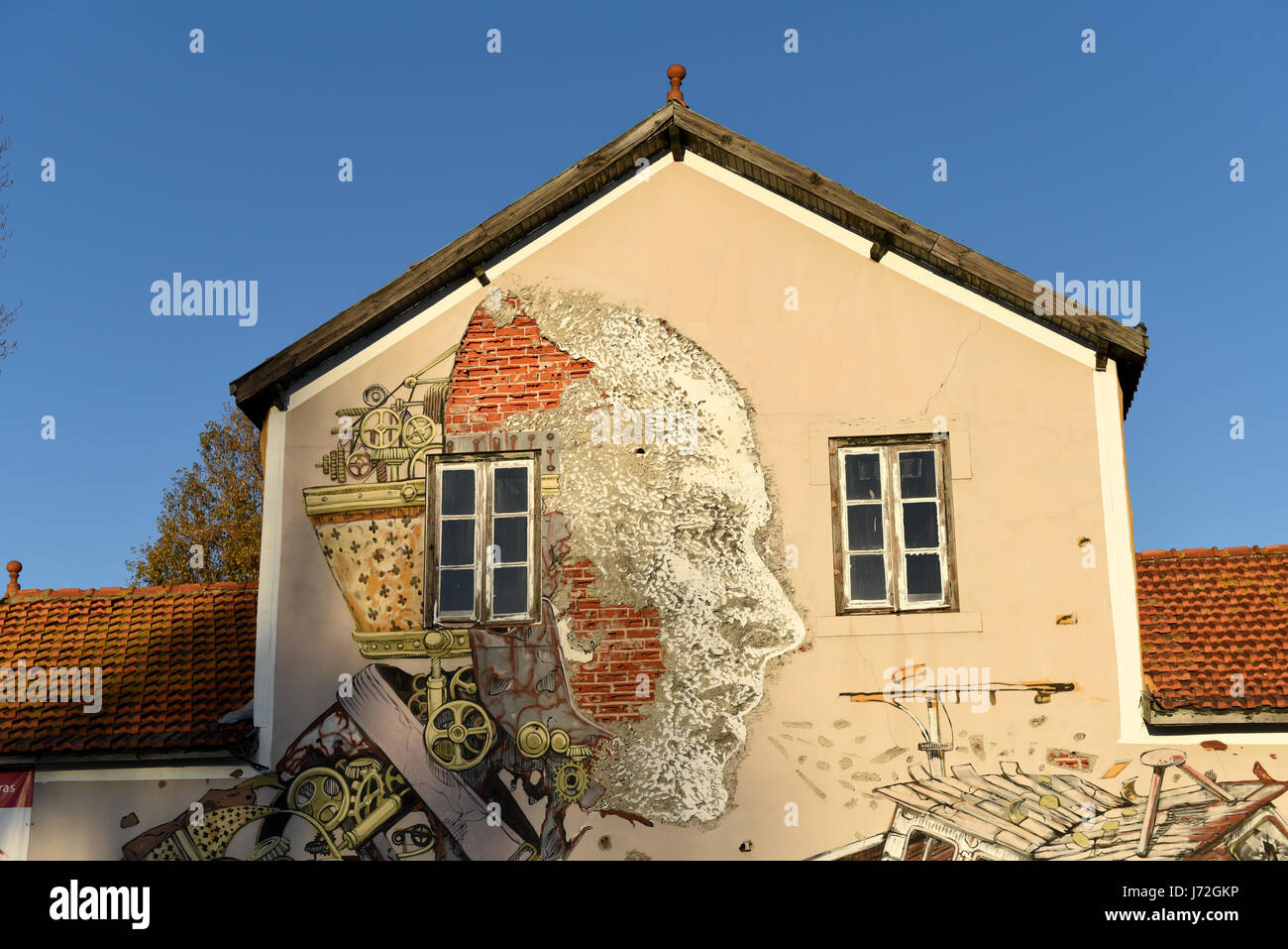 Streetart / Graffiti in Lissabon, indem Pixel Pancho und Vhils ...