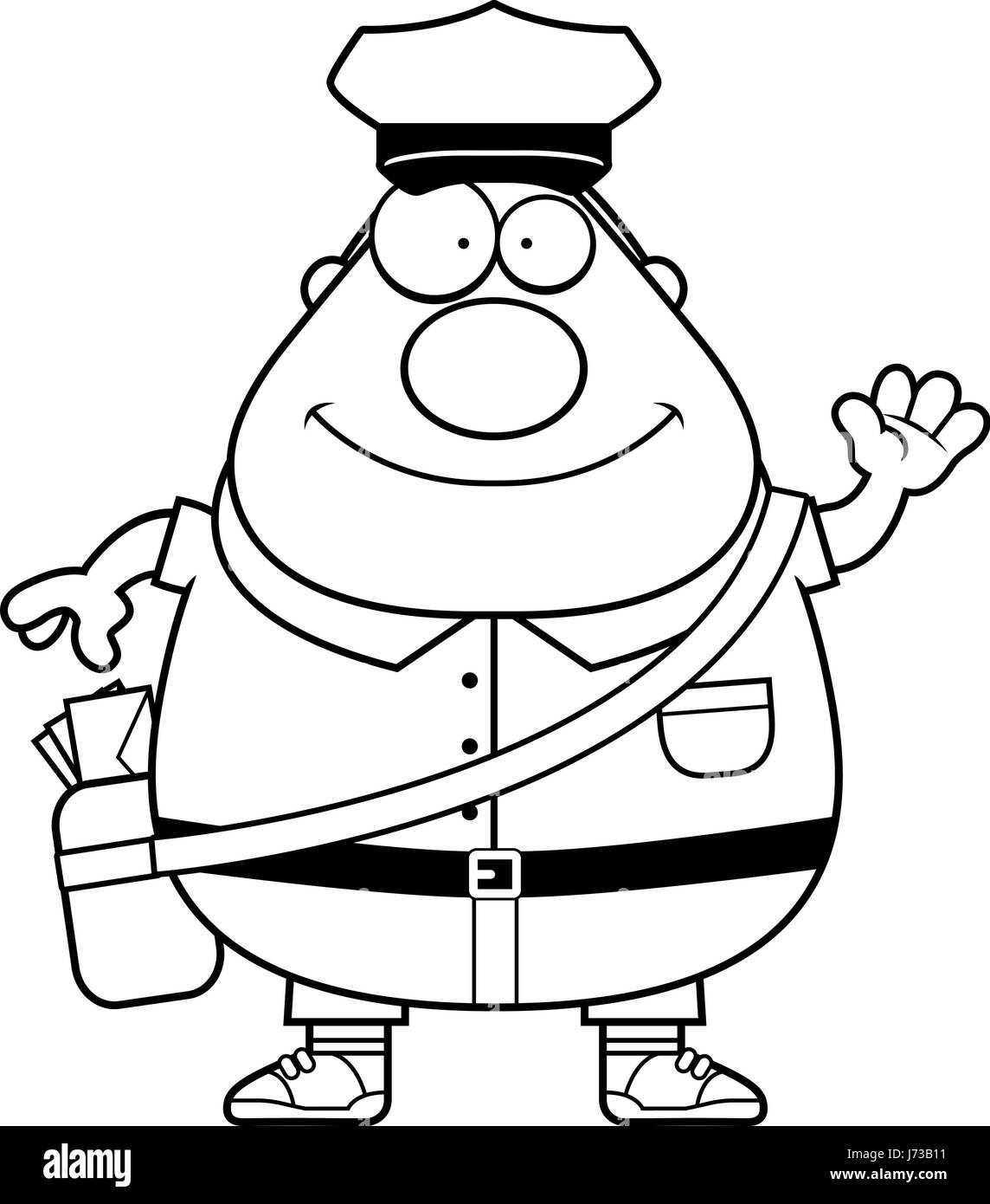 Cartoon illustration mailman smiling -Fotos und -Bildmaterial in hoher ...
