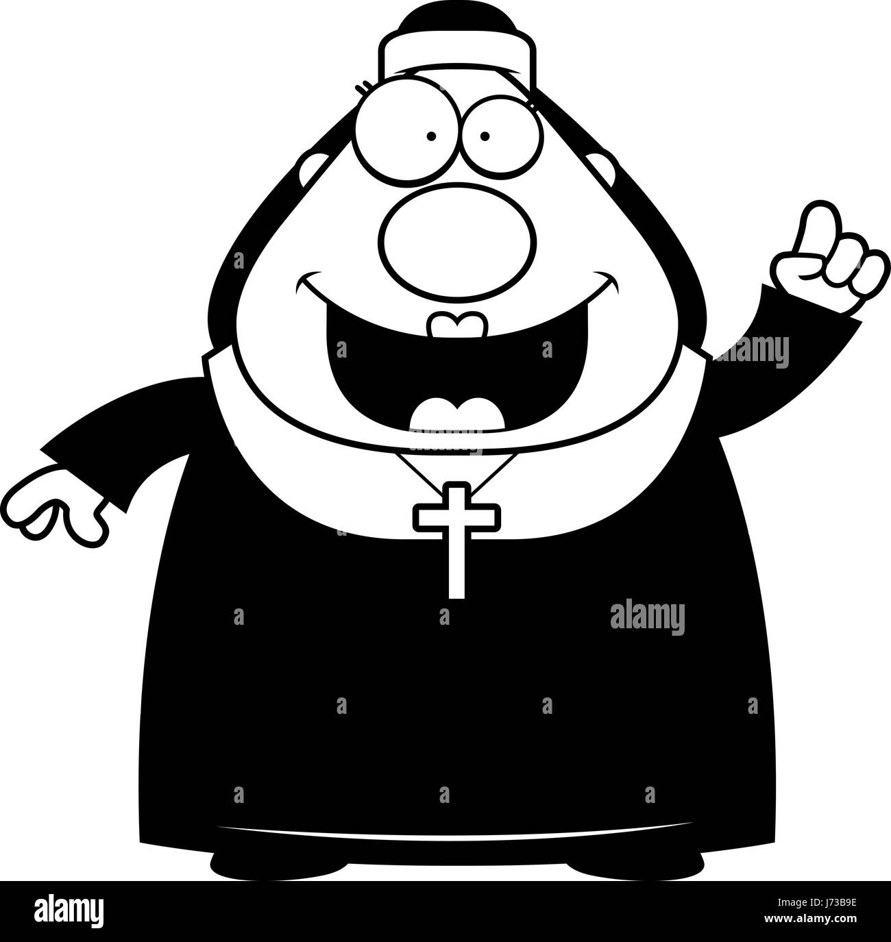 Eine Karikatur Illustration einer Nonne mit einer Idee Stock ...