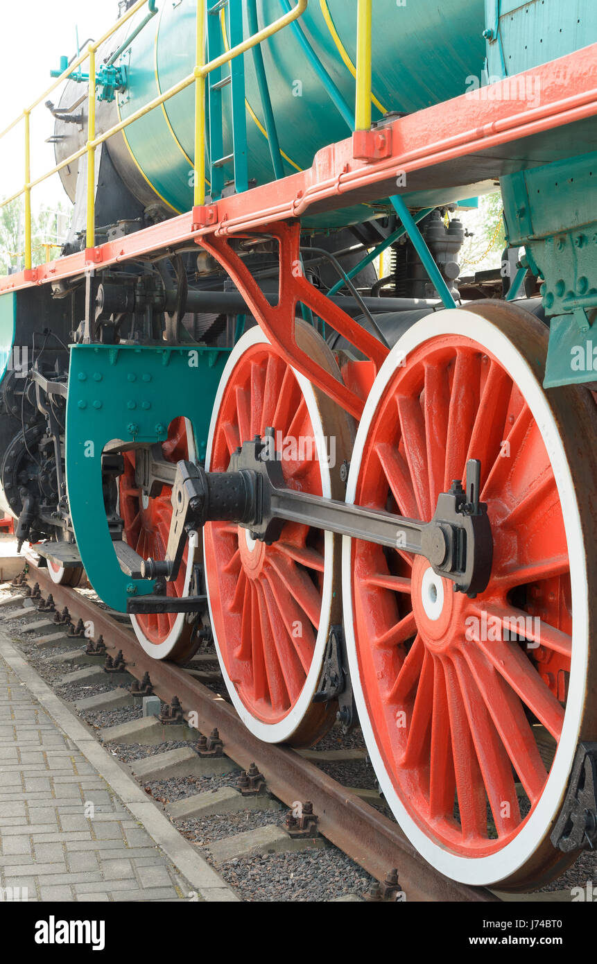 Rad-Detail Oldtimer Dampflok-Zug Stockfotografie - Alamy