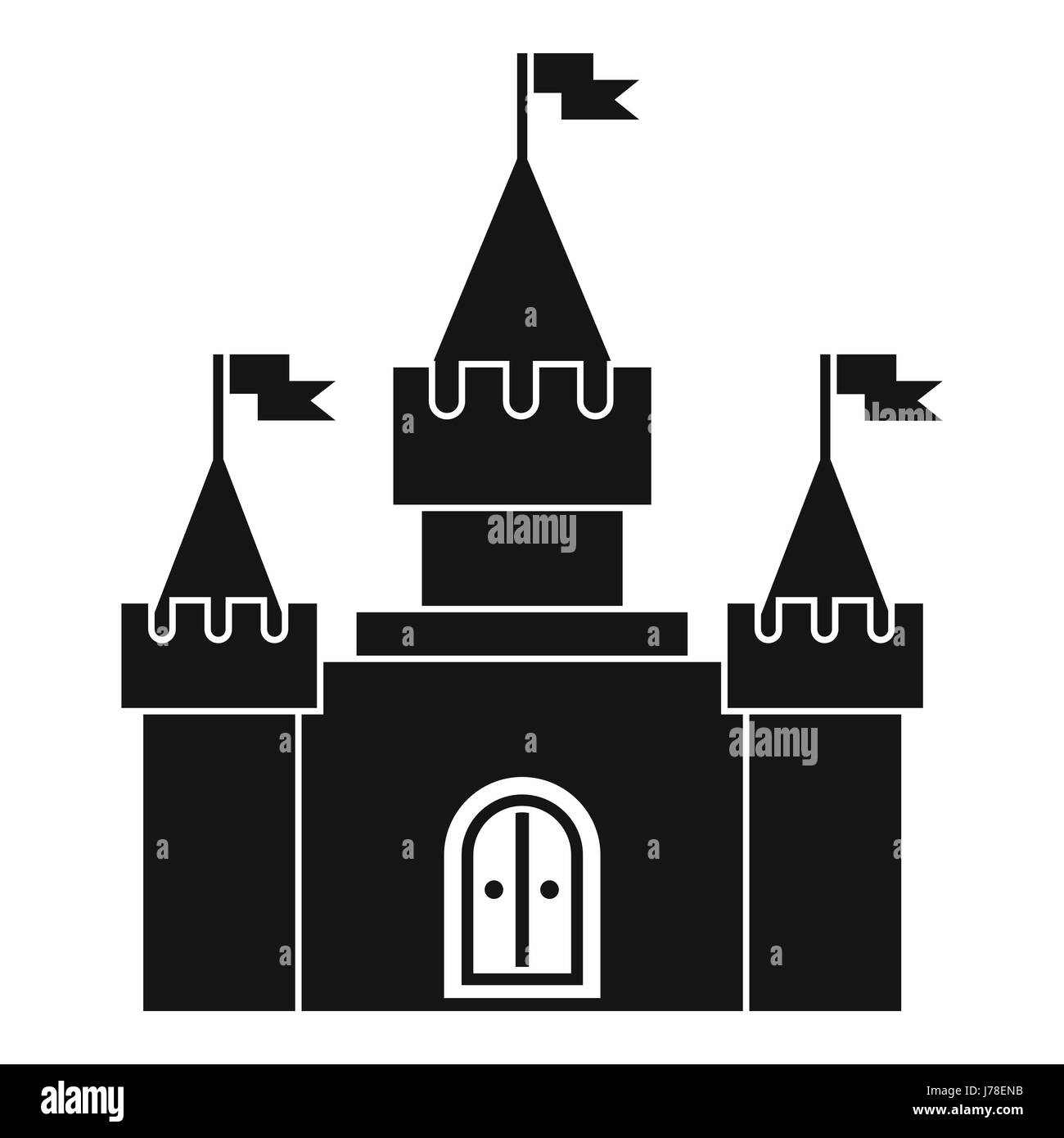 Festung-Symbol im einfachen Stil auf einem weißen Hintergrund-Vektor ...