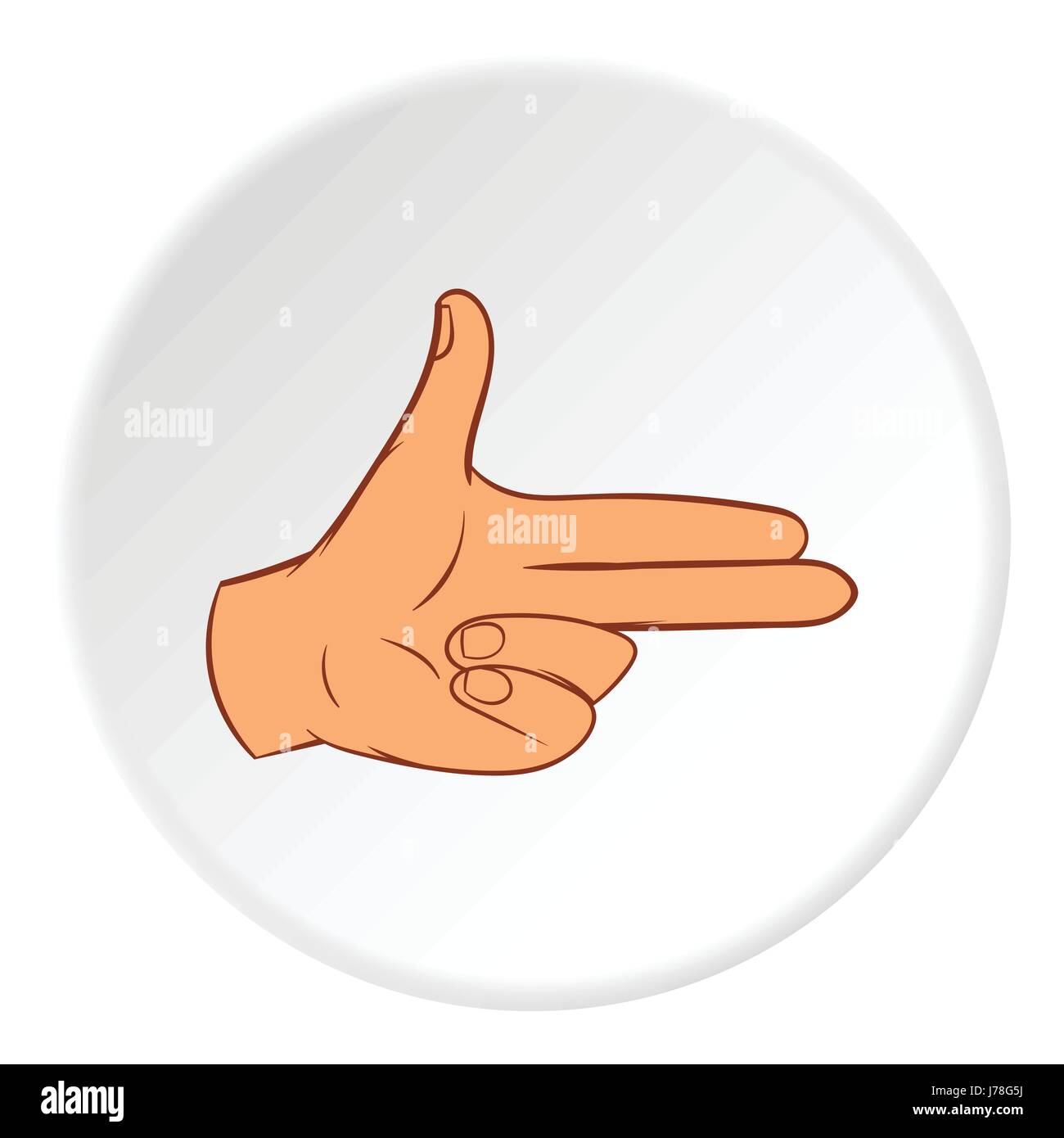 Geste zeige- und Mittelfinger zusammen Symbol im Cartoon-Stil auf ...