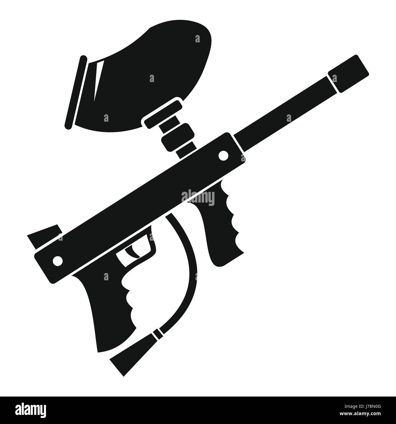 Paintball Marker Symbol im einfachen Stil auf einem weißen Hintergrund ...