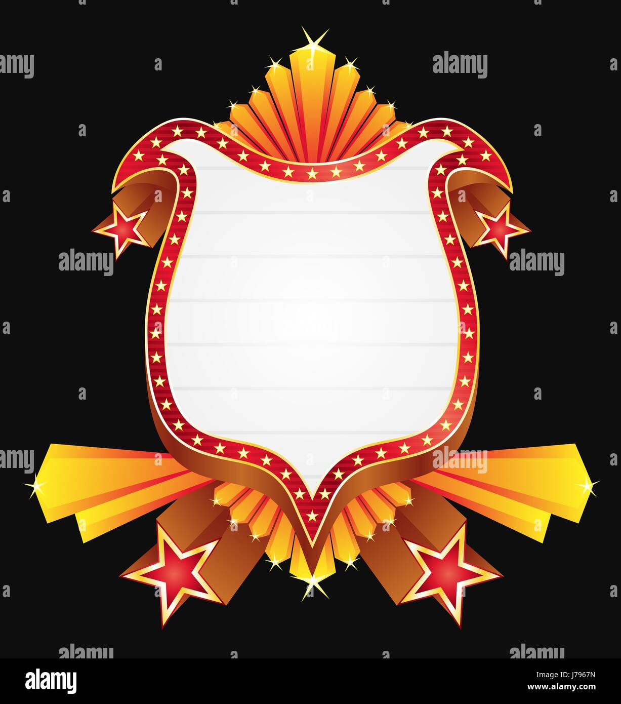 isolierte Emblem Neon Abzeichen Schild Frame Wappen Sterne Rahmen ...