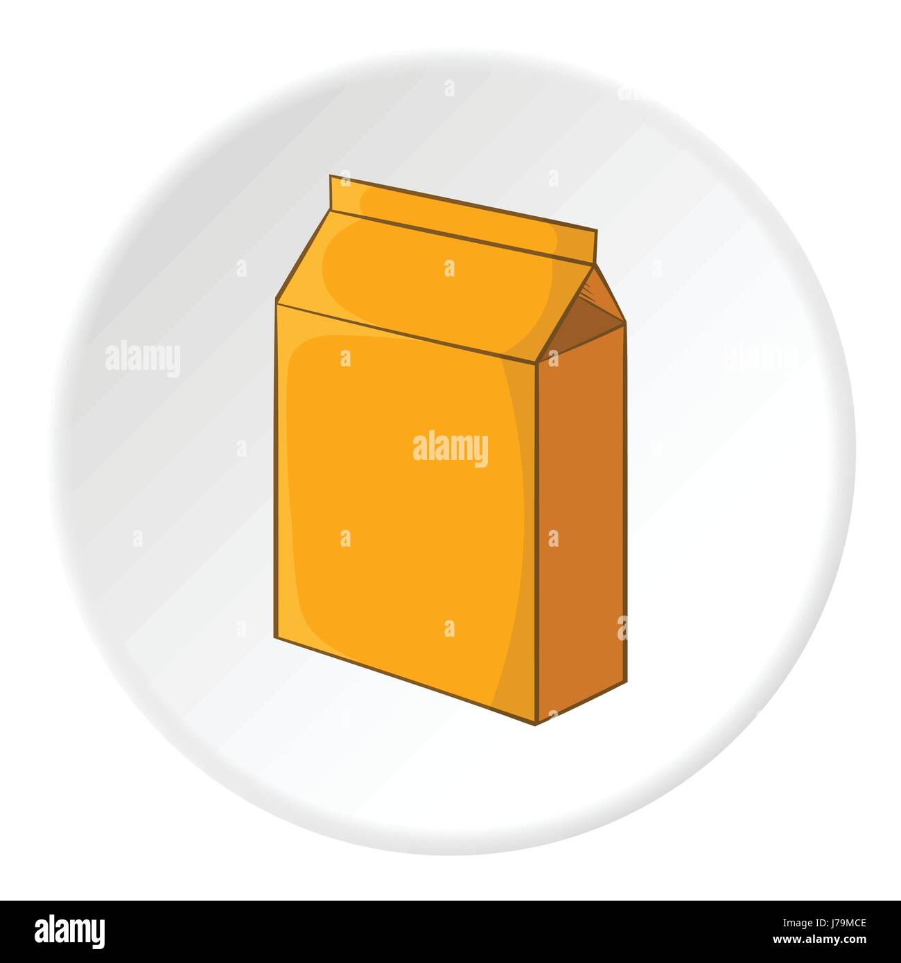 Karton-Verpackung-Symbol im Cartoon-Stil auf weißen Kreis Hintergrund ...