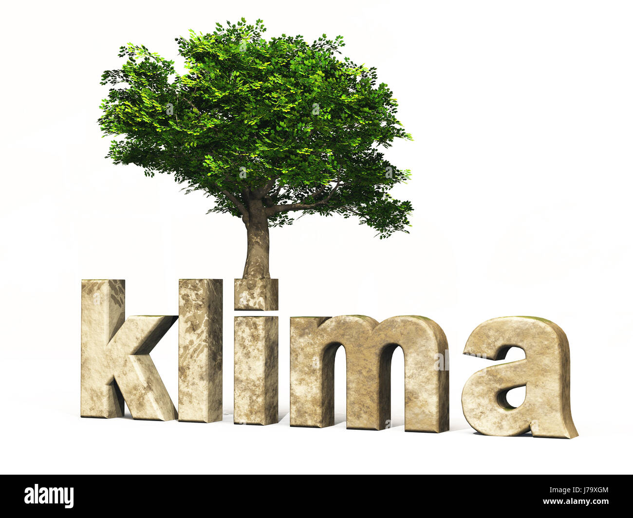 3D Schrift Klima mit Baum Stockfotografie - Alamy