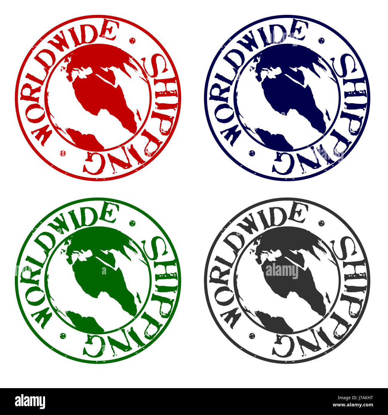 Globus Planet Erde Welt weltweit Stempel Versand Post isoliert Runde ...