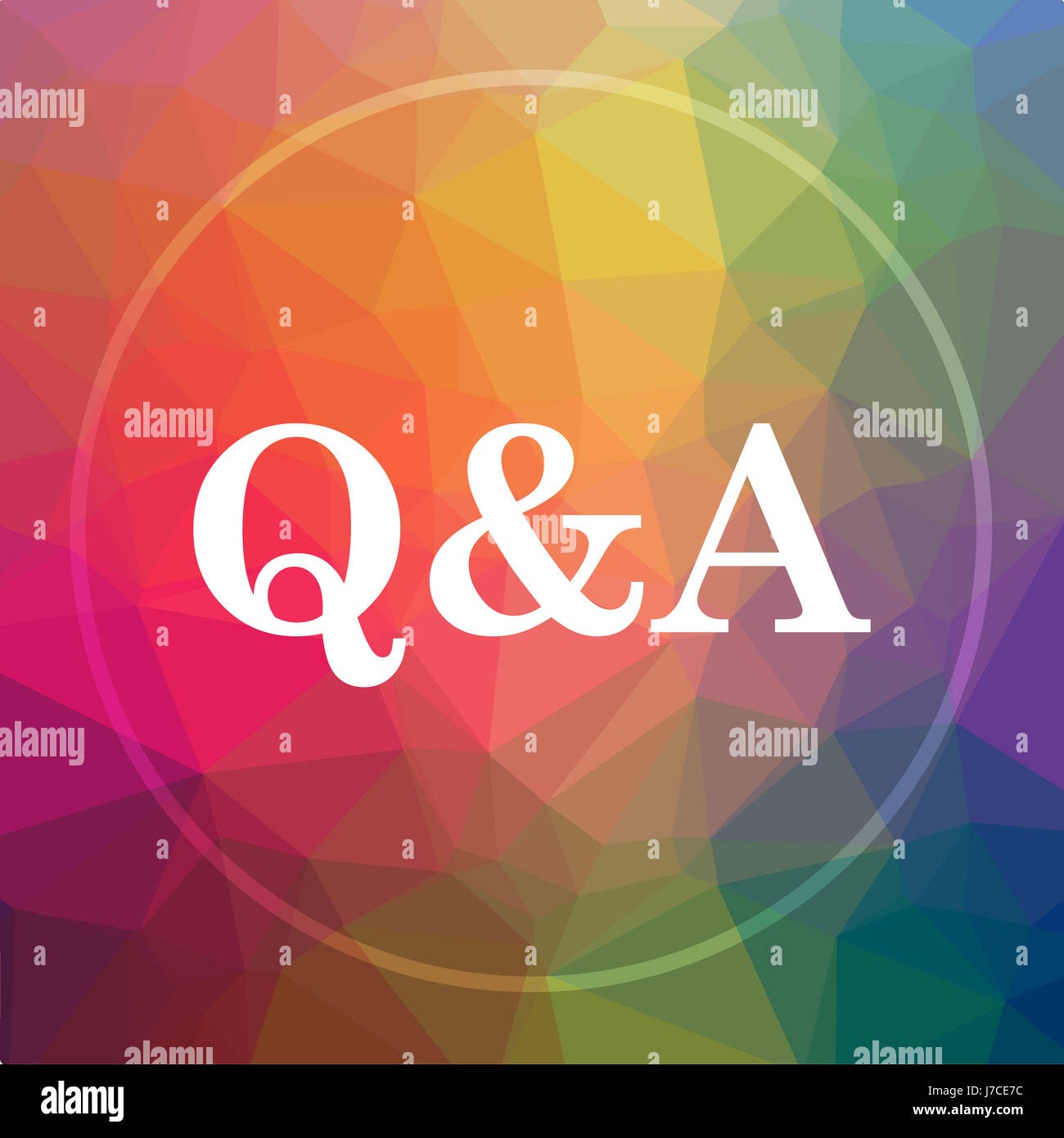 Q&A-Symbol. Schaltfläche "Q&A Website" auf low-Poly-Hintergrund ...