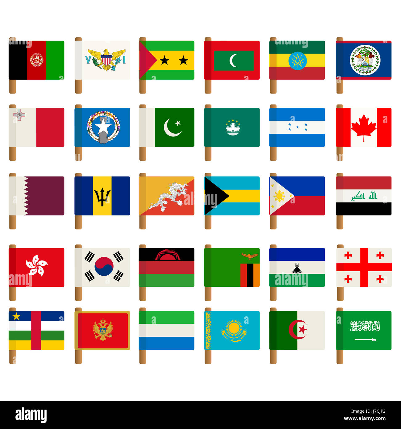 Abbildung Sammlung Flagge Land Piktogramm Symbol Piktogramm Handel ...