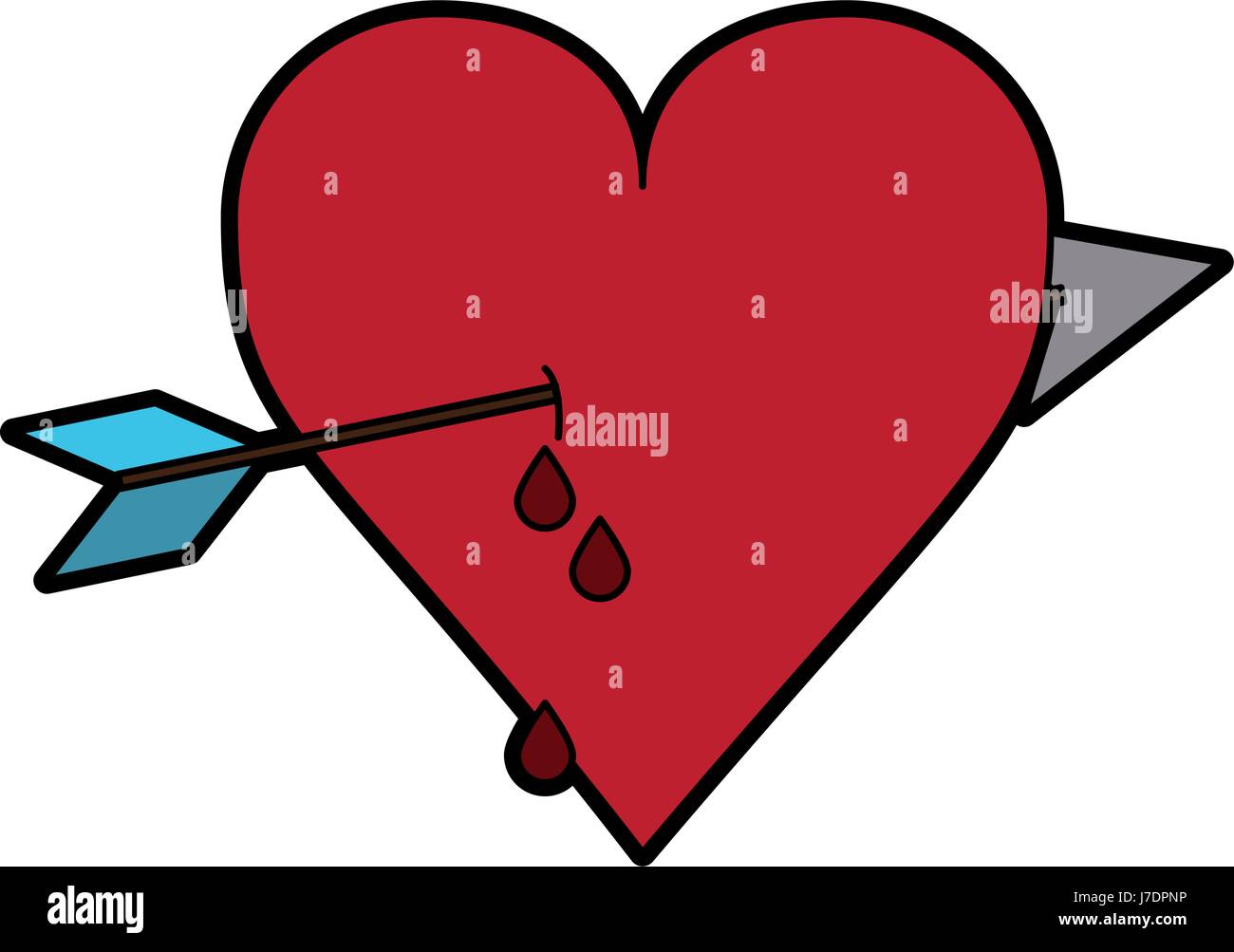 Cartoon Herzen und Pfeil fallen in Liebe Symbolbild Stock-Vektorgrafik ...