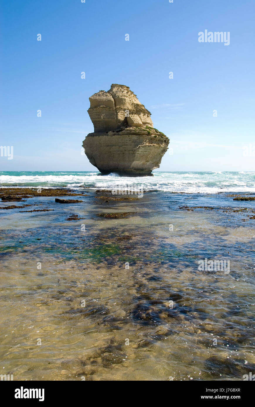 Horizont-Strand-Meer Wellen am Strand Meer Australien Algen Erosion ...