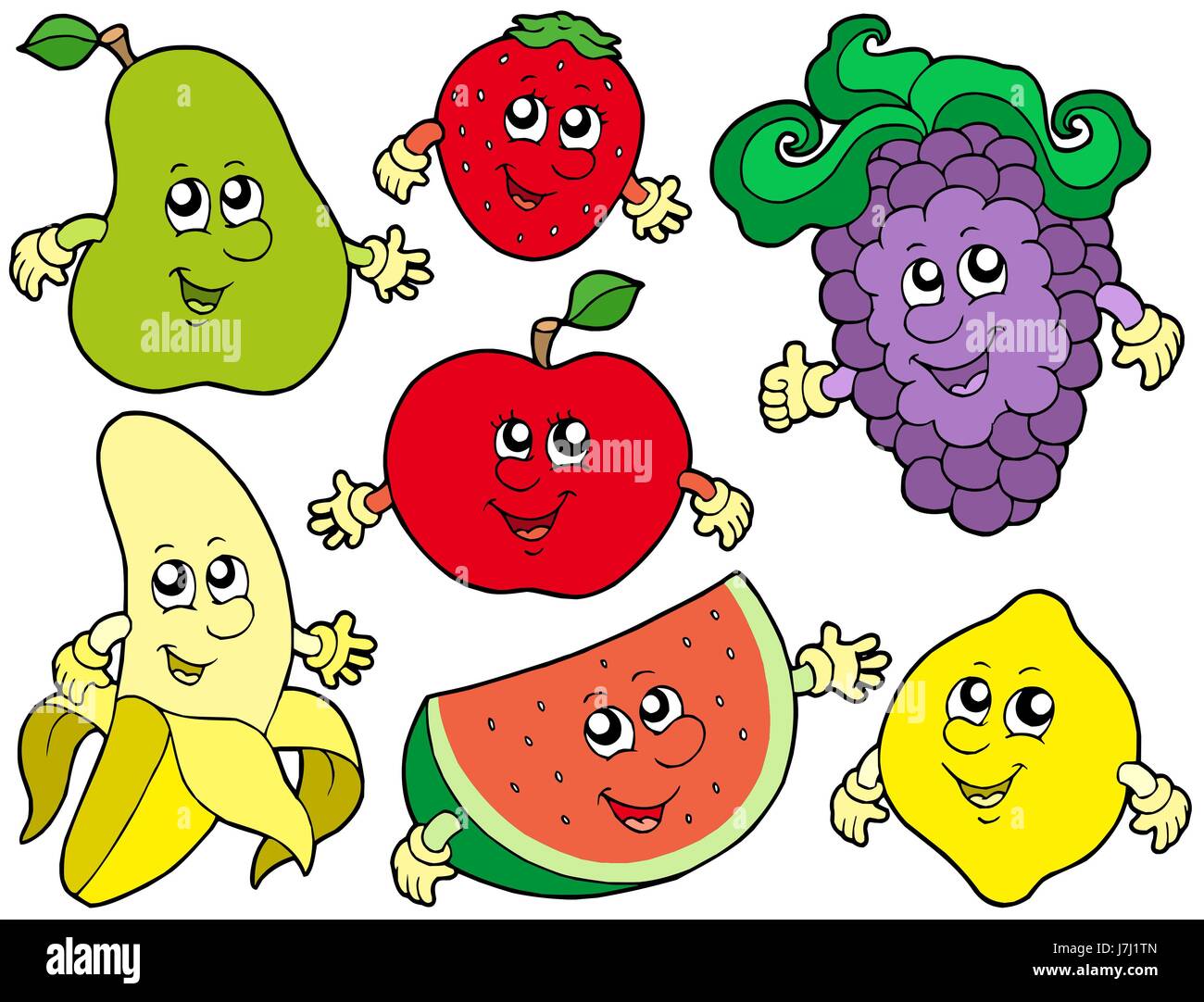 Smiling happy cartoon pear apple -Fotos und -Bildmaterial in hoher ...